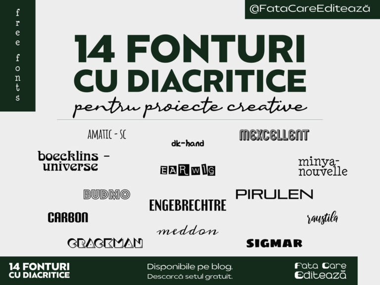Fonturi scris de mână – cu diacritice românești