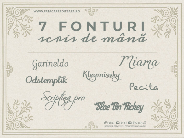 Fonturi scris de mână – cu diacritice românești
