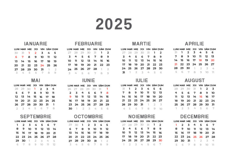 Calendar 2025 – Zile libere în 2025, Calendar Lunar